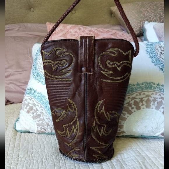 Dan Post | Bags | Rare Vintage Dan Post Distressed Leather Cowboy Boot ...